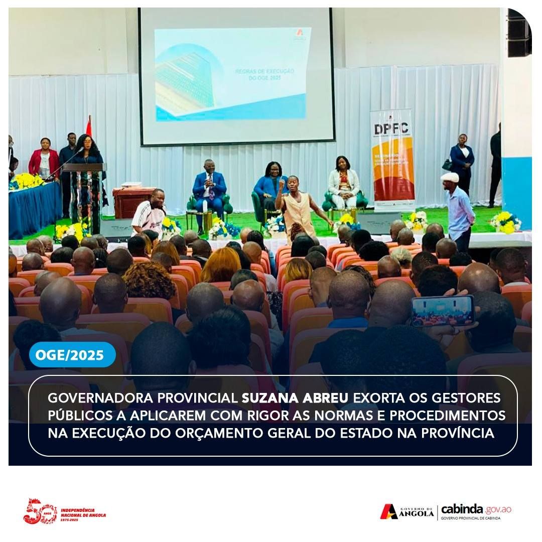 OGE/2025: GOVERNADORA PROVINCIAL SUZANA ABREU EXORTA OS GESTORES PÚBLICOS A APLICAREM COM RIGOR ...